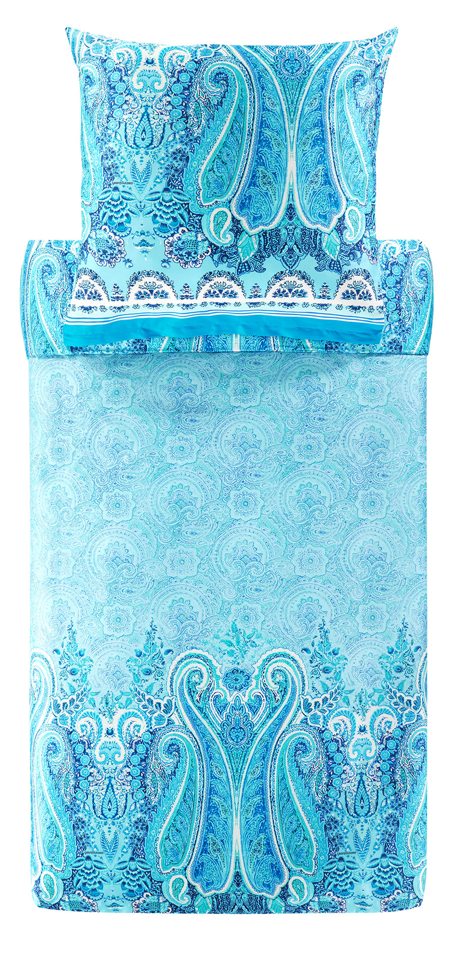 Bassetti Satin Bettwäsche MERGELLINA | B1 Ocean Blue | 135 x 200 cm ...